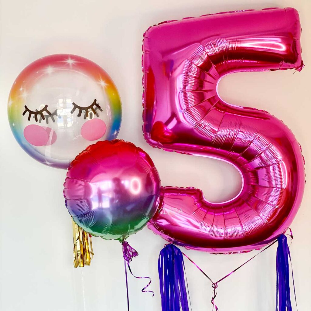Number Birthday Balloon Trio - Girl - Party World Balloon Co
