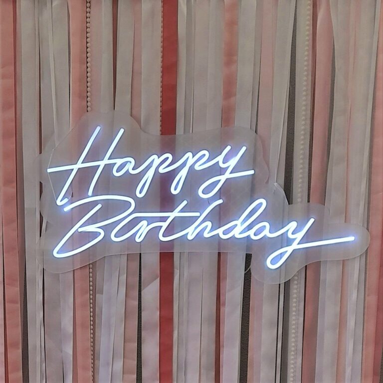 Happy birthday LED neon sign - Party World Balloon Co